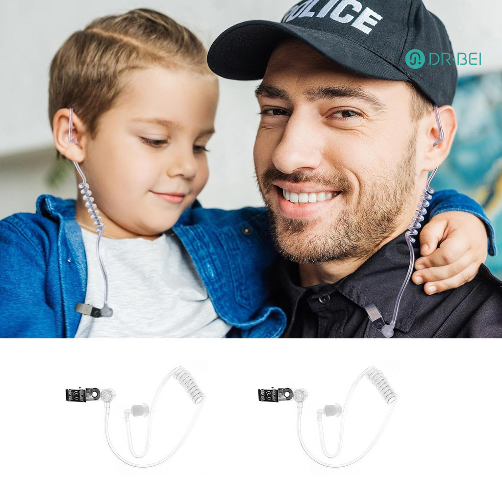 Dr.bei Agent หูฟัง Clear Stretch Coil คลิปโลหะ Secret Service คอสเพลย์ ...