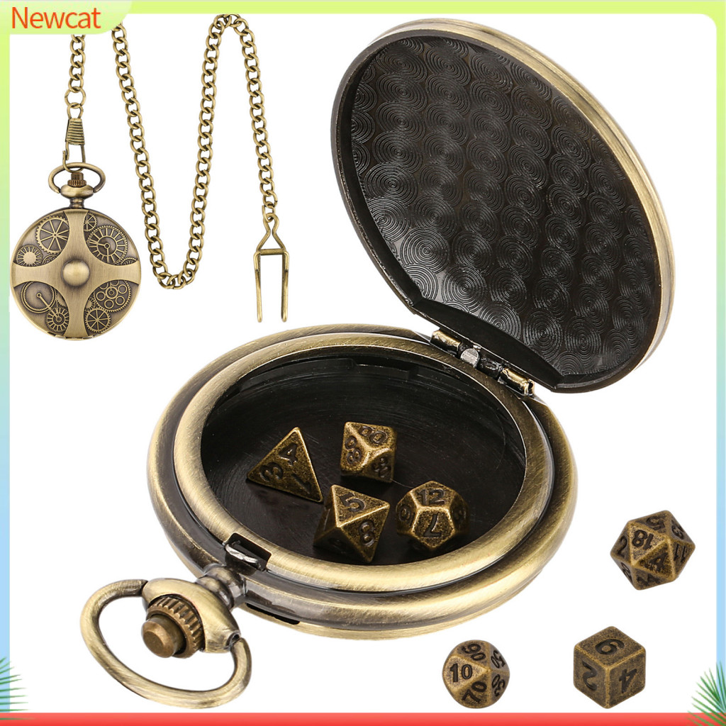 {Newcat} Vintage Pocket Watch Dice Steampunk Dice Set Steampunk Gear ...