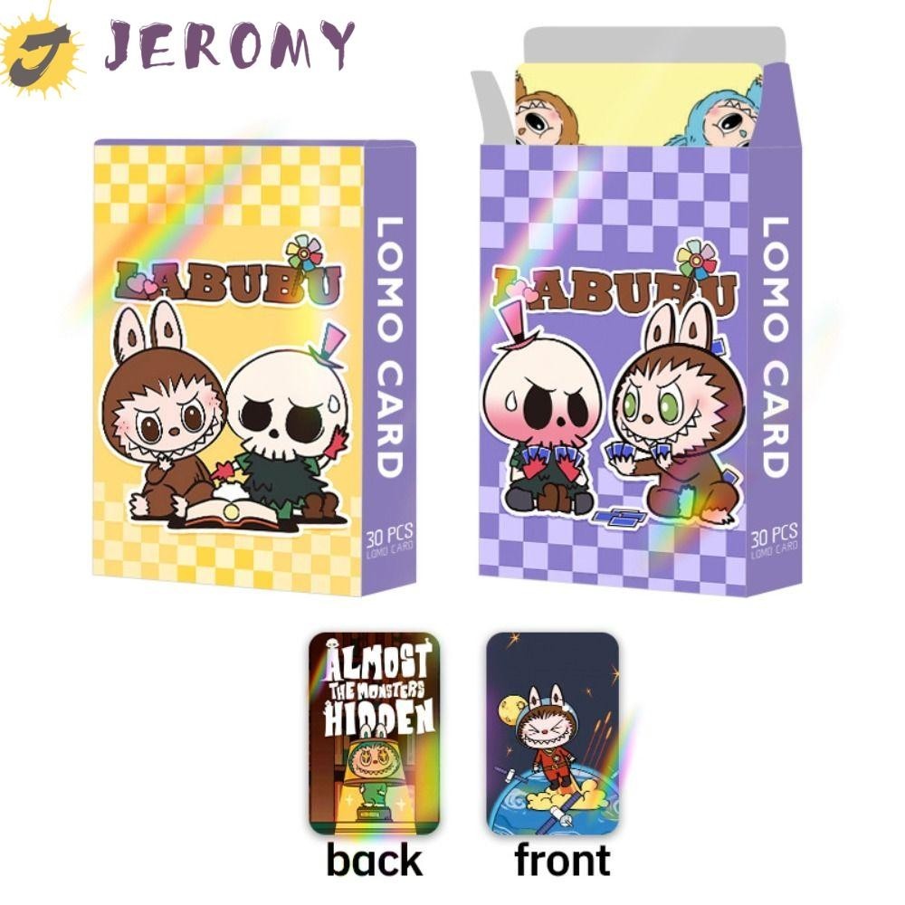 Jeromy 30 แผ่น Labubu การ์ด Lomo, การ์ดขนาดเล็ก Gliter Labubu เลเซอร์ ...