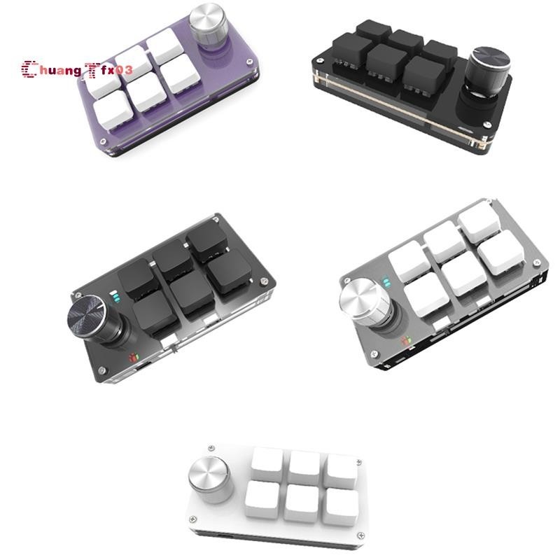 Chuangtfx03USB Custom Keyboard Volume Knob Programming Macro Gaming Mechanical Keypad Red Switch ...