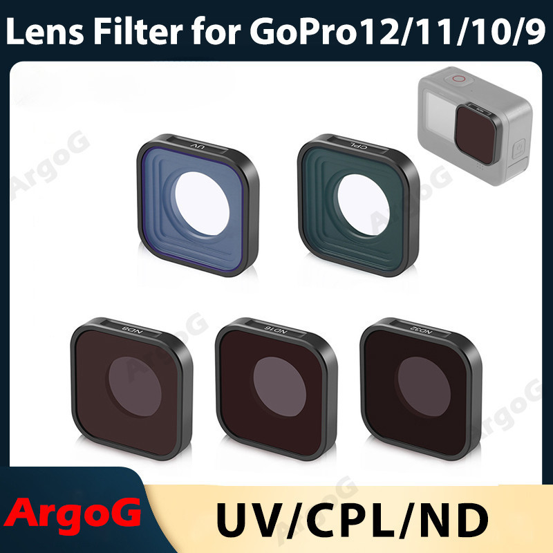Argog ตัวกรองเลนส์สําหรับ GoPro 12/11/10/9 CPL/UV/ND กรอง Neutral Density & Polarizing เลนส์กรอง ...
