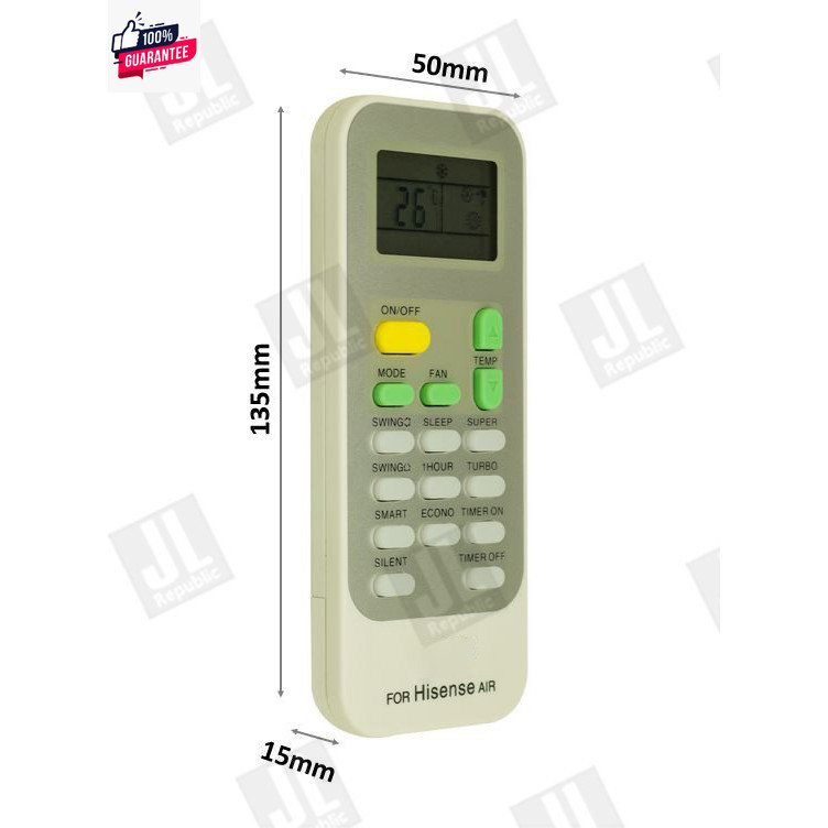 รีโมทแอร์ครอจักรวาล สำหรัแอร์ยี่ห้อ ไฮเซ่นส์ HISENSE Universal Air-con ...