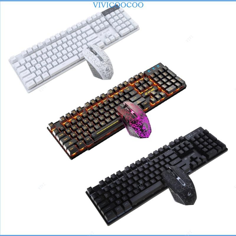 ชุดคีย์บอร์ดและเมาส์สําหรับเล่นเกม VIVI 2 4G ปุ่มกดไฟหายใจ LED สีสันสดใส | Shopee Thailand