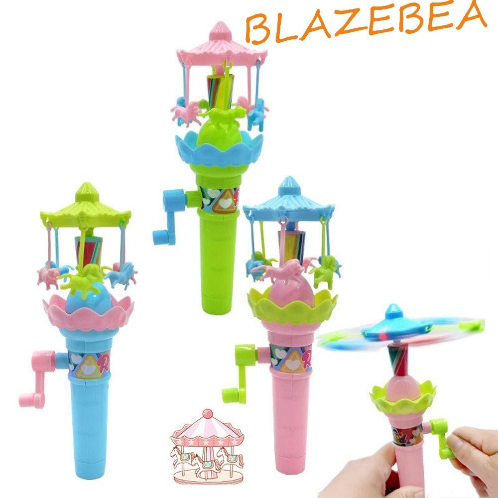 Blazebea Merry-Go-รอบของเล่น,กลไกเกียร์ Interactive Hand Cranked หมุนของเล่น,ชายหญิงพลาสติกเรือง ...