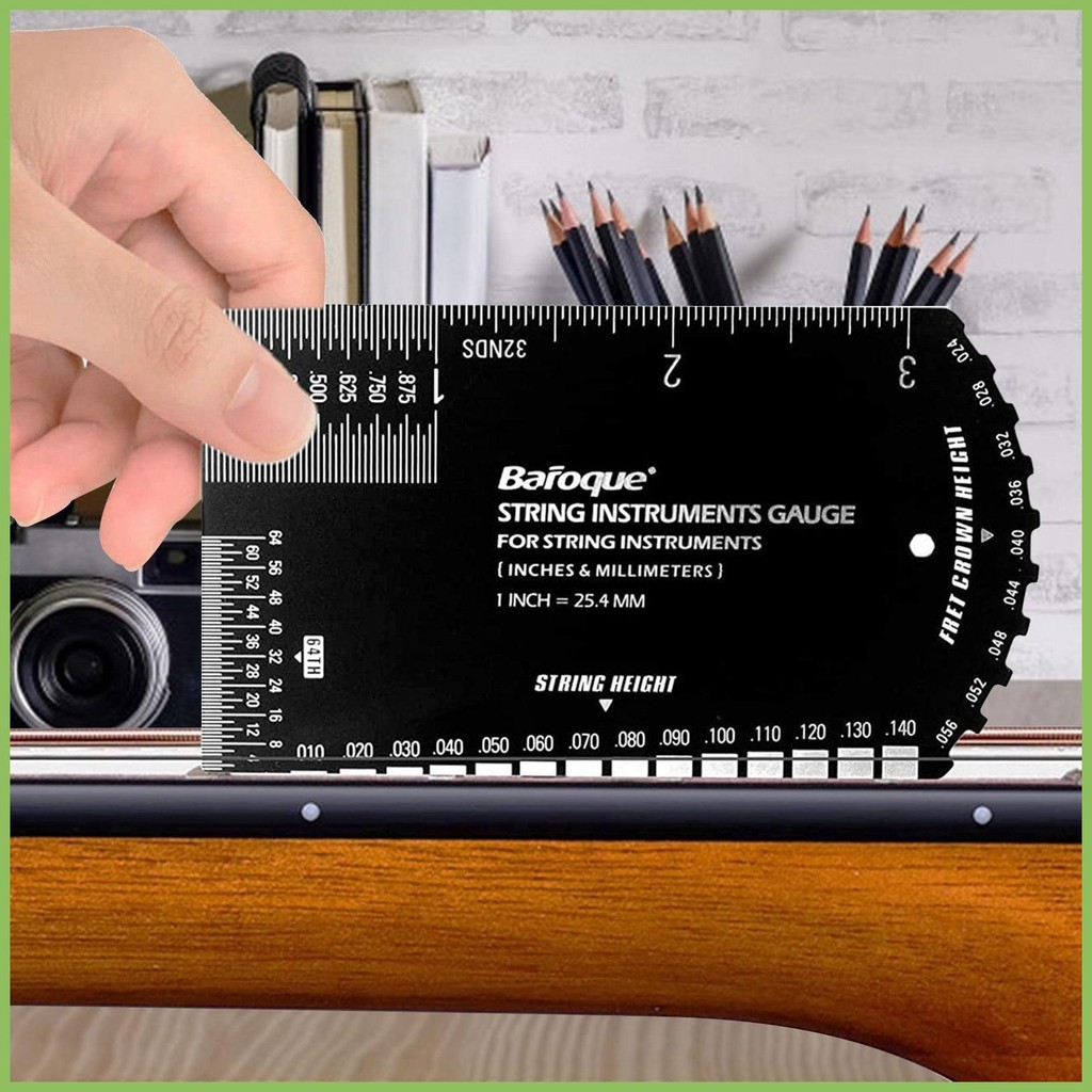 กีตาร์ String Action Gauge Stringed เครื่องมือ Fret ไม้บรรทัด Luthier เครื่องมือวัด Smooth Fret