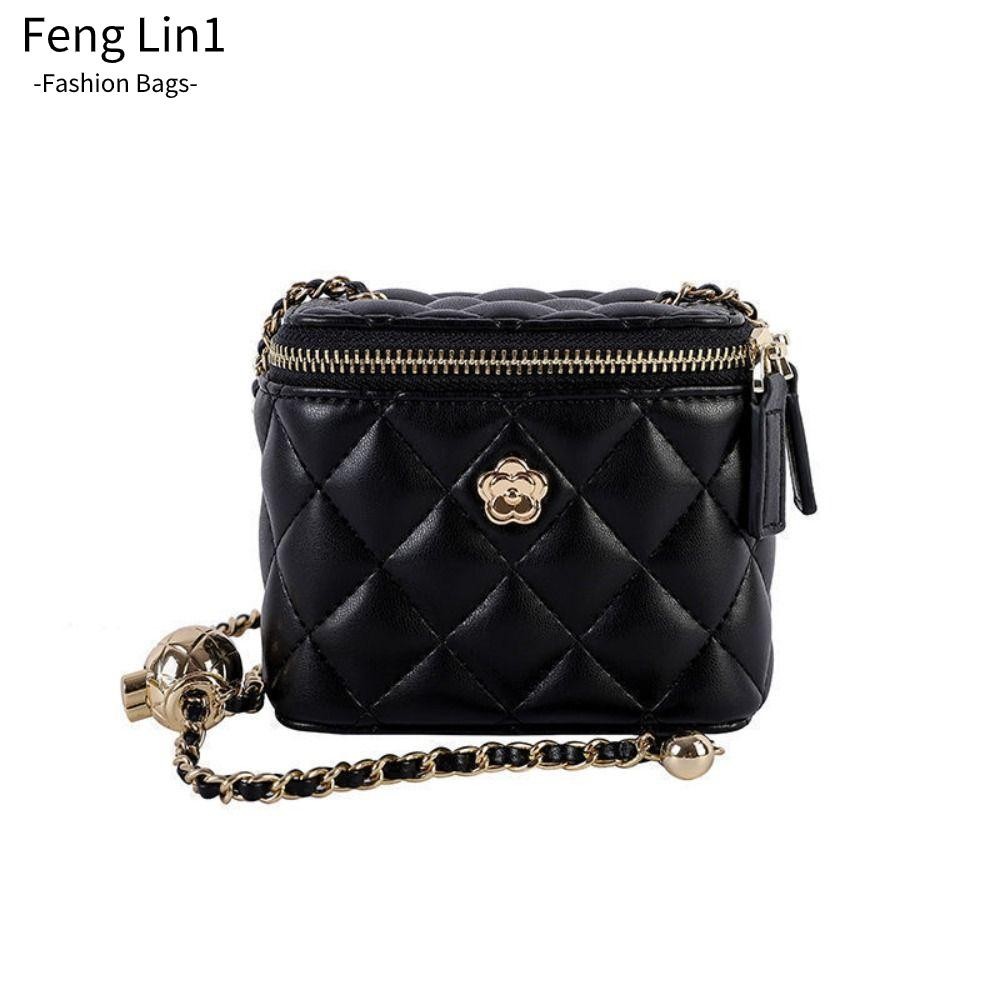 Fengling กระเป๋าสะพายข้าง สายโซ่ Camellia กระเป๋าสะพายใบเล็ก แฟชั่น Rhombus Bucket Bag | Shopee ...