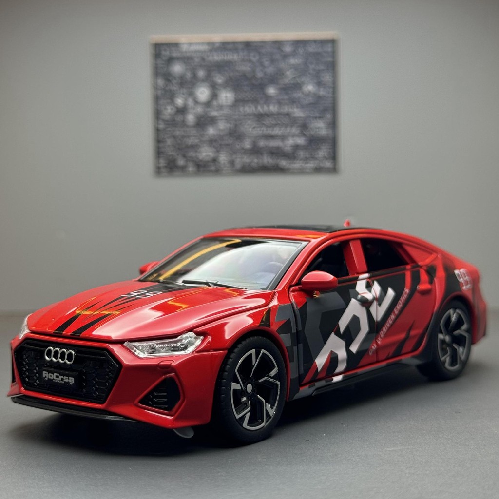 Chimei รถรุ่น 1: 32 Audi RS7 รุ่นไฟฟ้าติดตามรุ่นเสียงแสงดึงกลับของเล่นรถสปอร์ตเอฟเฟกต์เสียงรุ่น ...
