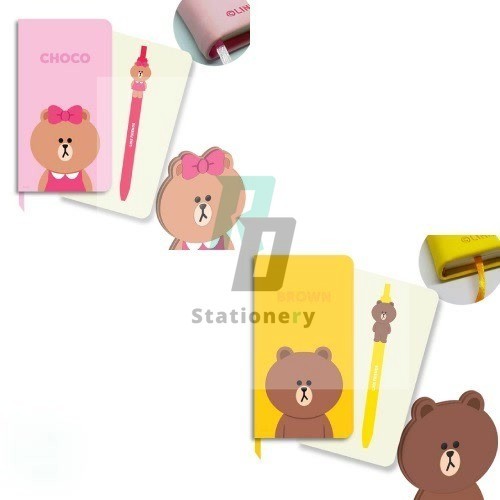 KIAN-DA Set เครื่องเขียน (เคียนดะ) LINE FRIENDS สมุดโน๊ต+ปากกาเจล ...
