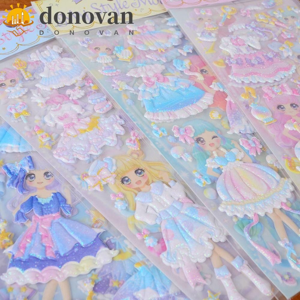 Dodonvan 3D Puffy Dress Up Princess Sticker, Princess Dress Up 3D Dress ...