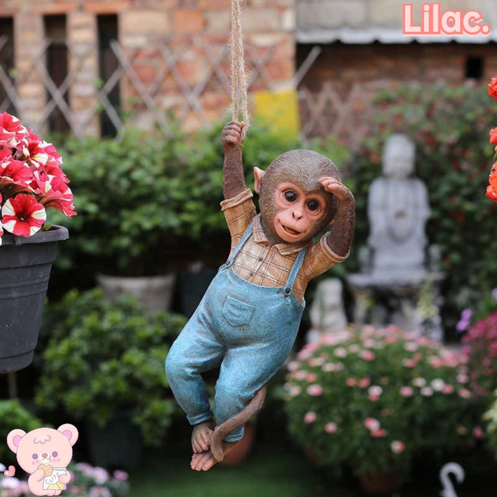Lilac ลิงแขวนประติมากรรม,ตกแต่งสวนกันน้ํารูปปั้นลิง, Creative Monkey ...