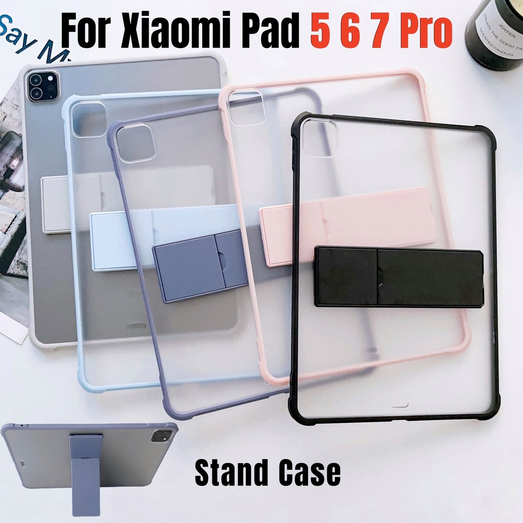 สําหรับ Xiaomi Pad 5 6 7 Pro 11.2 11.0 Mi Pad5 Pad6 Pad7 Pro สีขอบ Clear Matte PC Stand ฝาครอบ ...