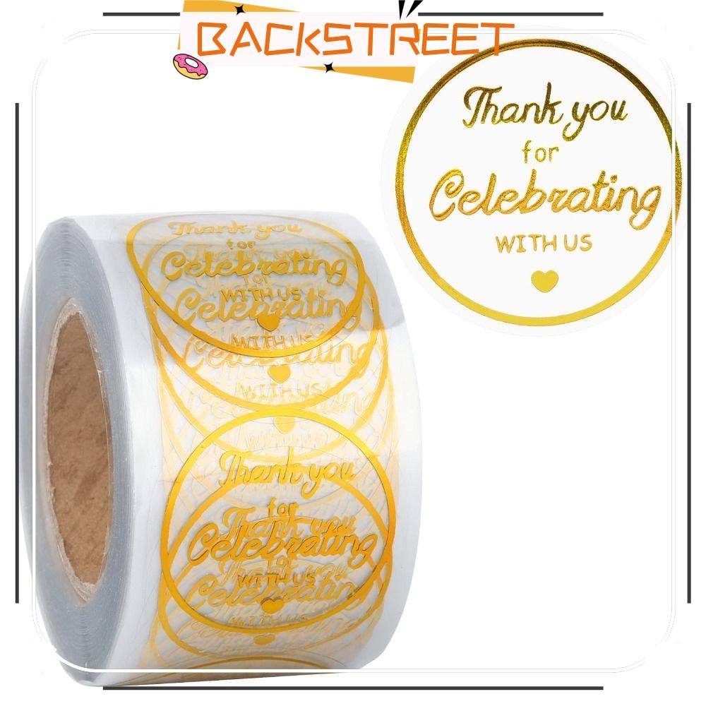 BACKSTAGERRET สติ๊กเกอร์ Round Gold Foil Label Stickers 1.5 นิ้ว Self ...