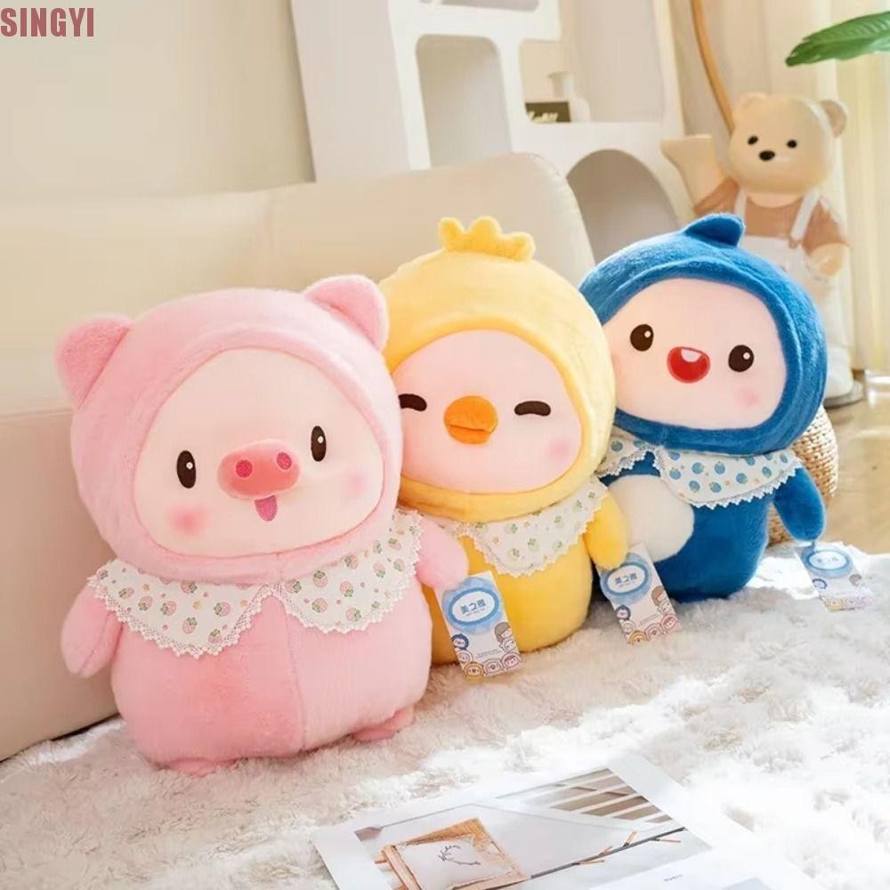 SINGYI ไขมันสัตว์ตุ๊กตาของเล่น,ผ้าฝ้าย PP นุ่มหมูของเล่น,วันหยุด Plushie ของเล่น Ins เป็ดคอลเลก ...