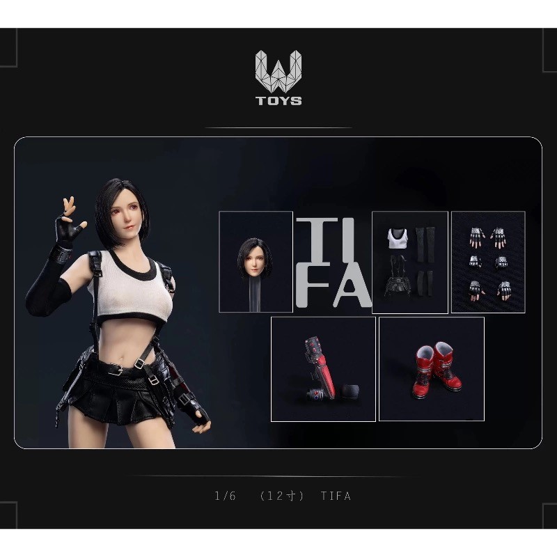 พร้อมสต็อก WTOYS Tifa Tifa Head แกะสลักเสื้อผ้า 1/6 Action Figure ...