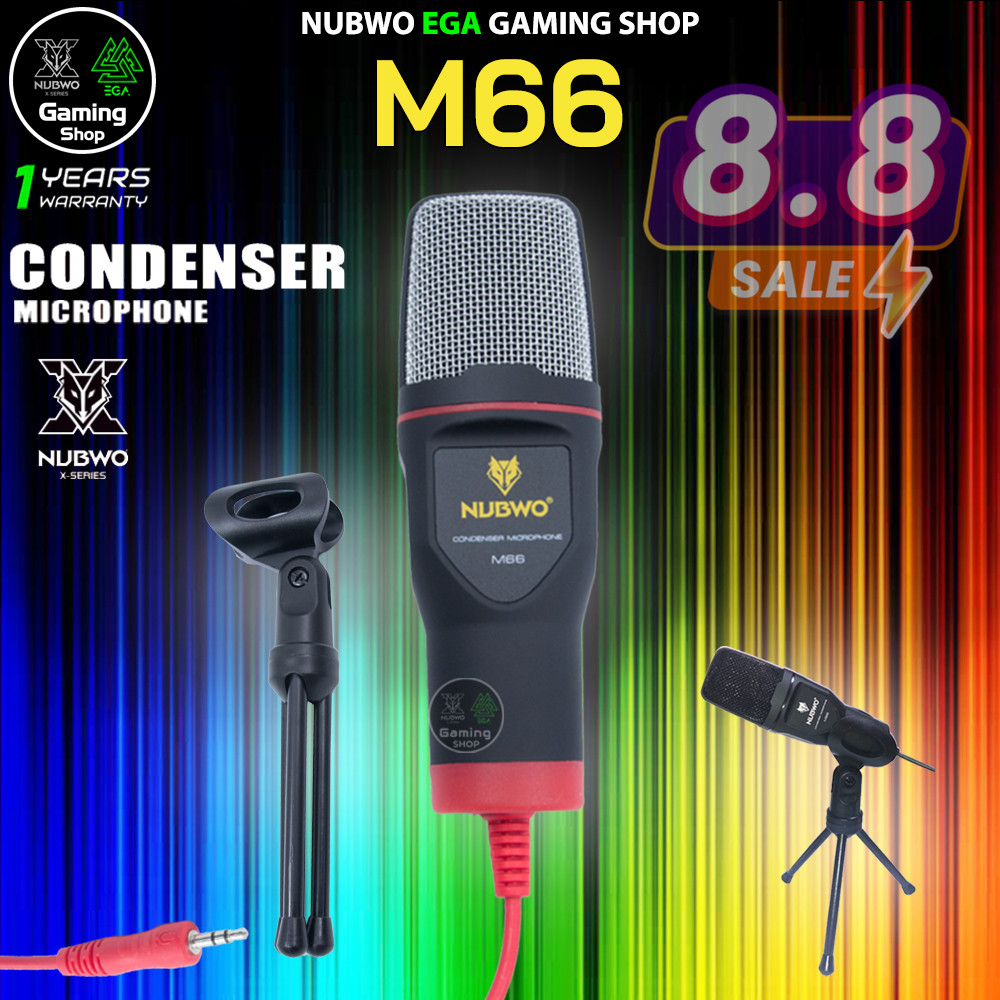 🎮 GAMING NUBWO M66 CONDENSER MICROPHONE ไมค์ไลฟ์สด ไมค์คอนแดนเซอ ไมค์อัดเสียง ไมโครโฟน ...