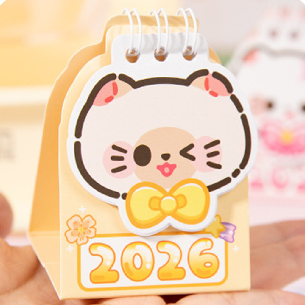 ปี 2026 Mini Cat Calendar Planner พร้อม Notes Space Double Line-Diagram ...
