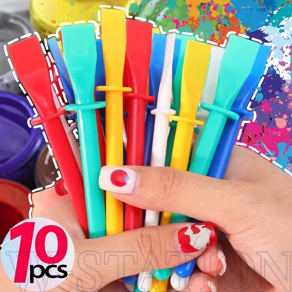 10 ชิ้นกาว Spreaders - มือถือสีกวน Scraper - DIY หนัง Gluing Spreader ...