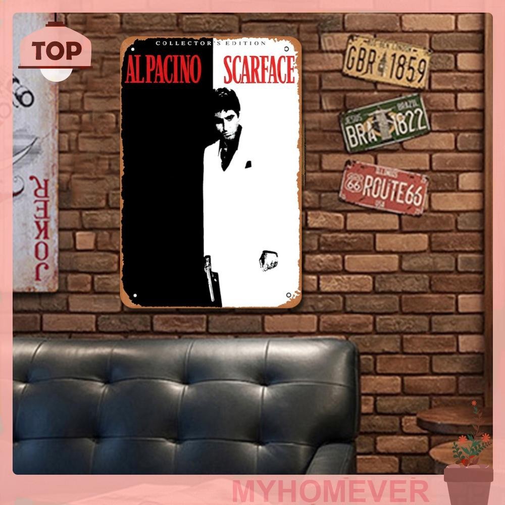 Vintage Metal Plate Scarface ภาพวาดเหล็กสี่เหลี่ยม Art Home Bar ...