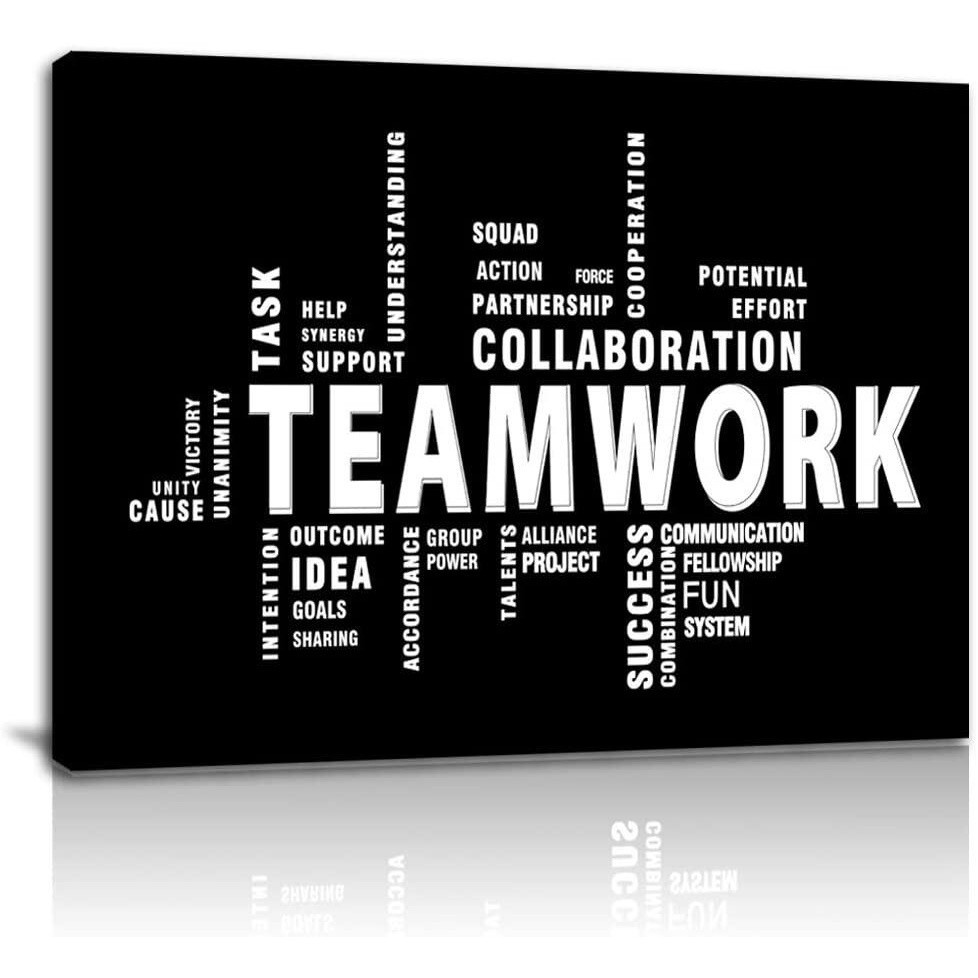 1 Piece Poster Teamwork Canvas Wall Art Large Framed Motivational ...