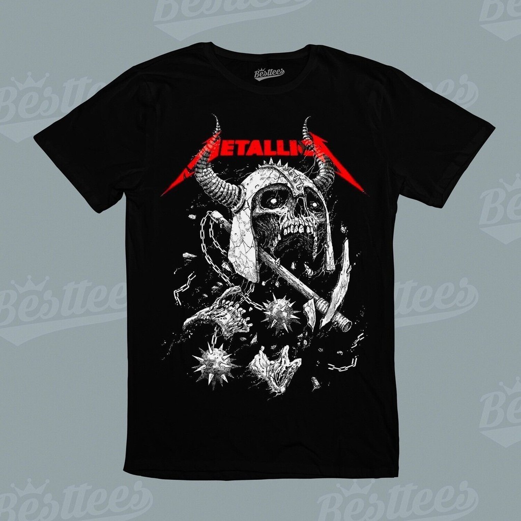 Metallica Skull Skeleton Fire American Heavy Metal Rock Music Band Tee ...