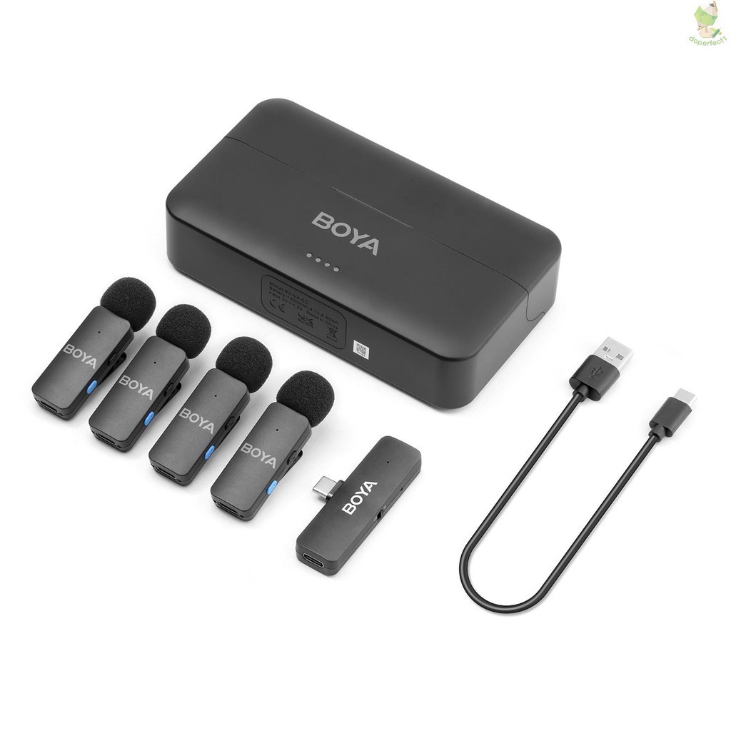 V4u 4-Channel 2.4G ระบบไมโครโฟนไร้สาย Clip-on ไมโครโฟนโทรศัพท์ ...