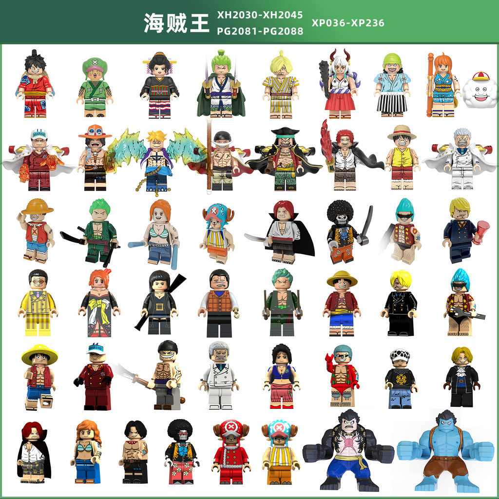 One Piece Luffy Zoro Building Blocks Nami Whitebeard Marco Ace Sanji ...