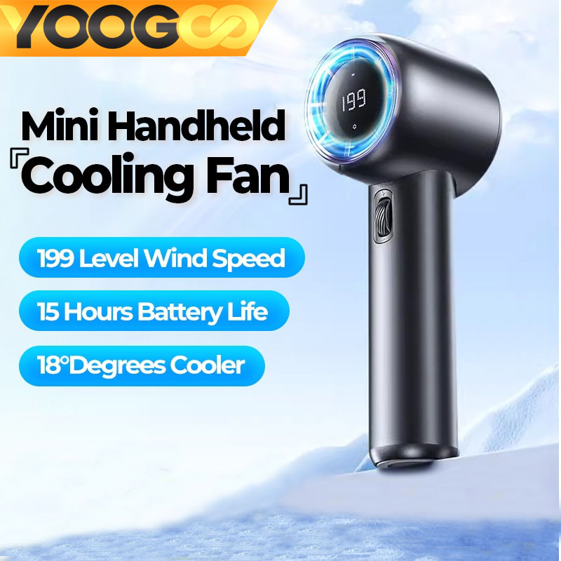 YOOGOO พัดลมพกพา Turbofan พัดลมไร้สาย 199 ระดับ จอแสดงผลดิจิตอลอัจฉริยะ ...