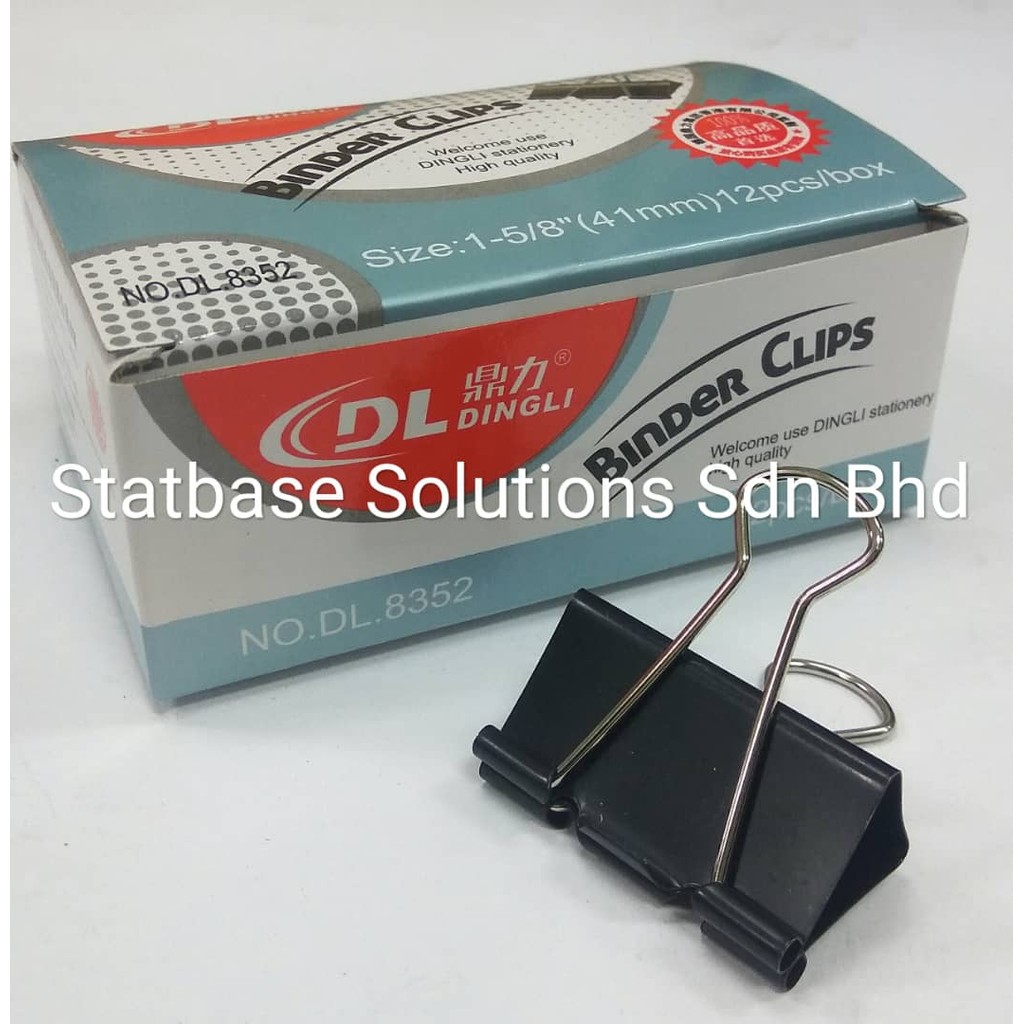 Binder Clip / Double Clip 41mm (1-5/8") - Ding Li Binder Clip - DL.8352 ...