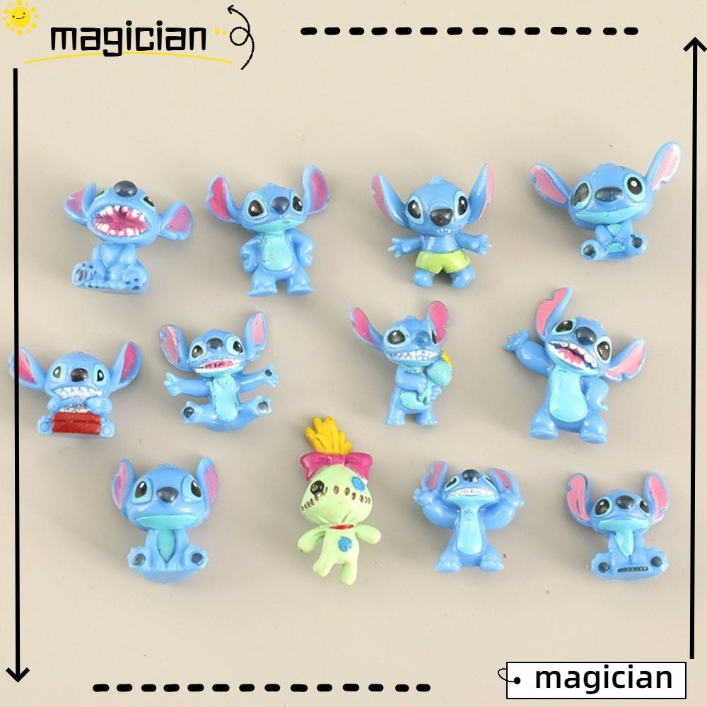 Mag 12 ชิ้นการ์ตูน Stitch ของเล่น, Mini PVC รูปอะนิเมะตัวเลข Stitch ...