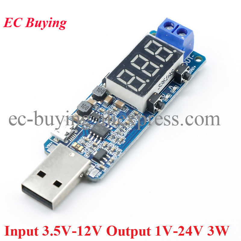 Dc-dc 5V ถึง 3.3V 9V 12V 24V CNC USB Step UP Down Power Supply โมดูลปรับ Boost Buck Converter ...