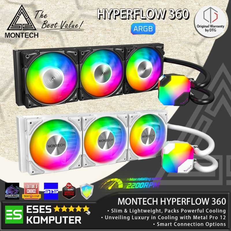 LIQUID CPU COOLER MONTECH HYPERFLOW ARGB 360 BLACK WHITE | Shopee Thailand