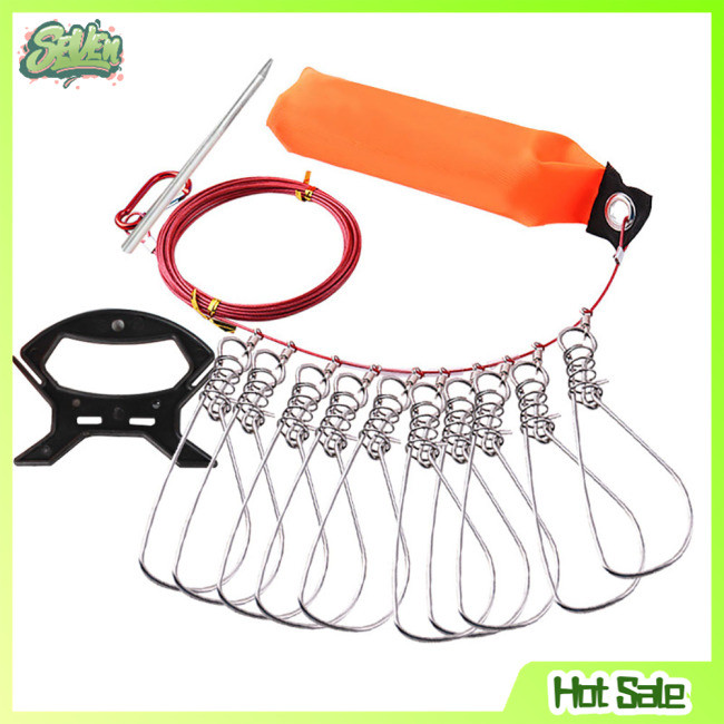 สแตนเลสล็อคปลาสดที่มีความแข็งแรงสูง Snaps Float Fishing Stringer ...