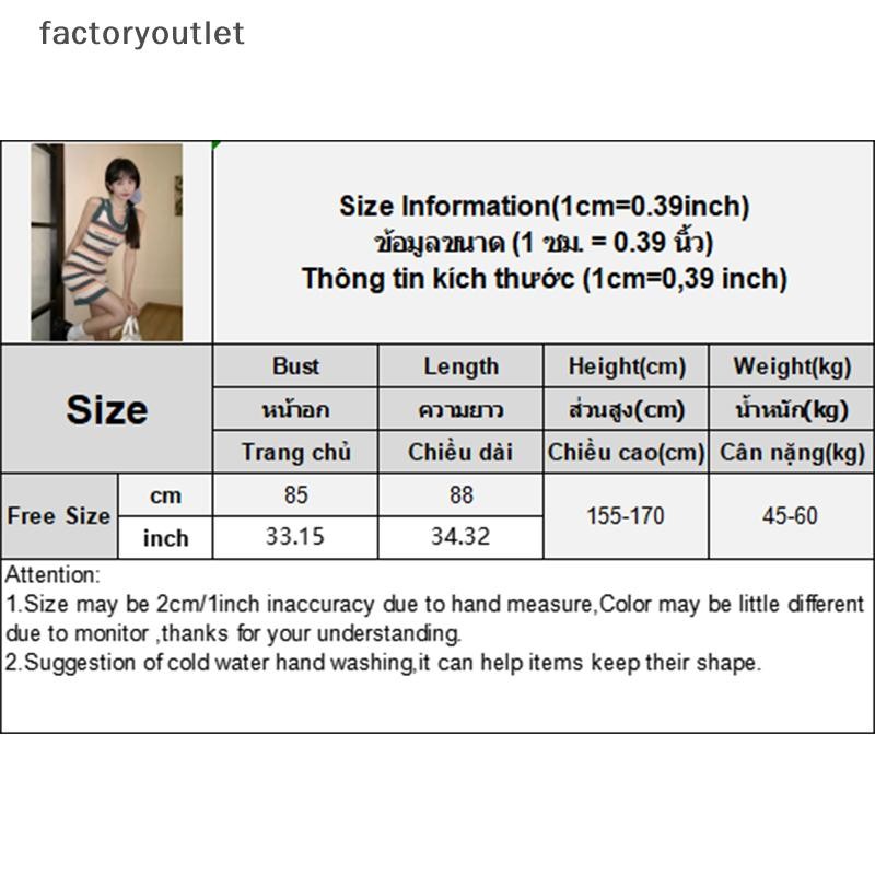 FLTH ชุดถักสำหรับผู้หญิง ฤดูร้อน retro contrast สีลายรอบคอดesign slim ...