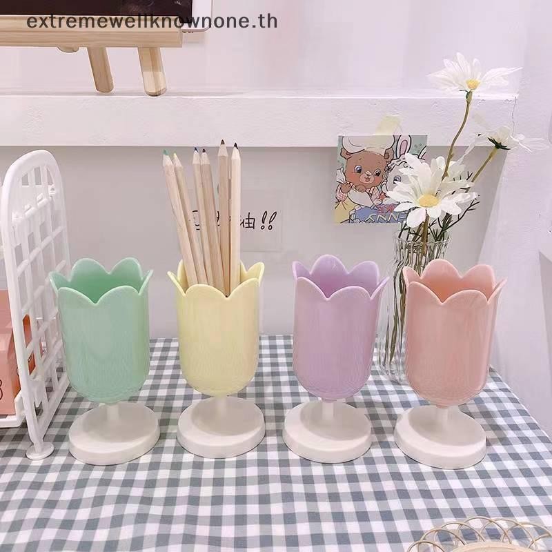 EWTH Tulips Storage Bucket ที่ใส่ปากกาถังเก็บพลาสติกถ้วยแปรงแต่งหน้า ...