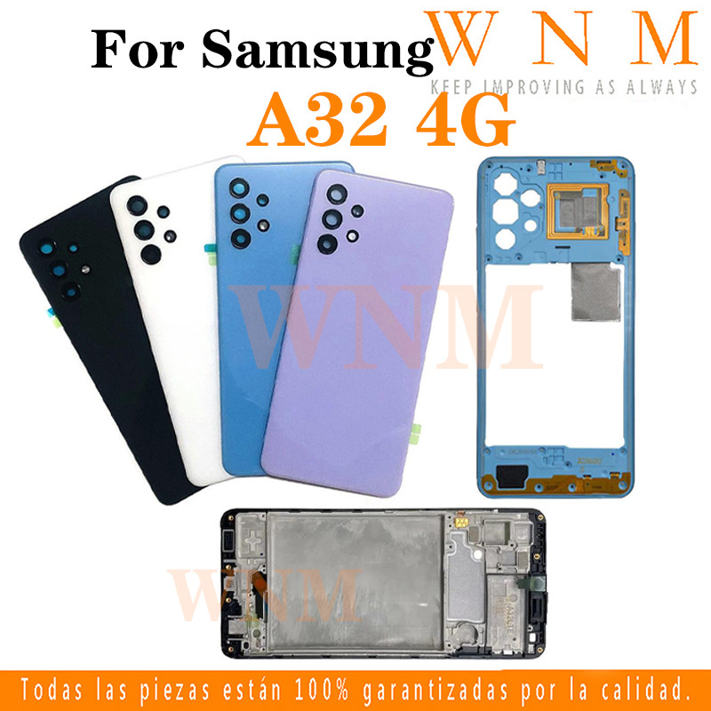 สําหรับ Samsung Galaxy A32 4G A325 A325F LCD กรอบด้านหน้า Bezel ฝาหลัง ...