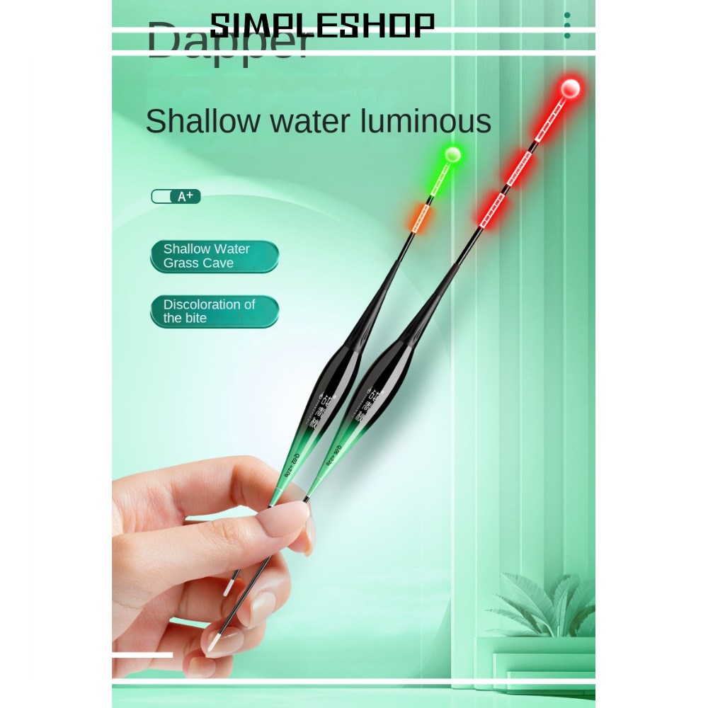 SIMPLESHOP เหยื่อตกปลา ตัวบ่งชี้ Bite Hook เปลี่ยนสี ทุ่นหลอดและ CR425 Battery Bobbers สำหรับการ ...