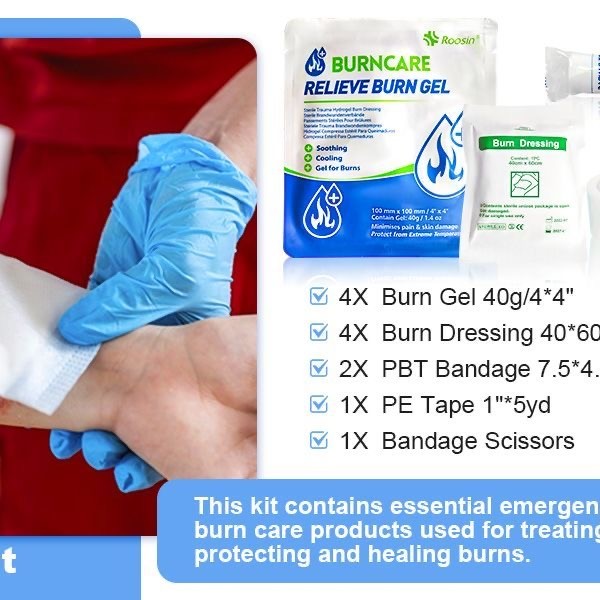 Burn Treatment First Aid Kit - Cooling Rescue Dressing & Soothing Gel ...
