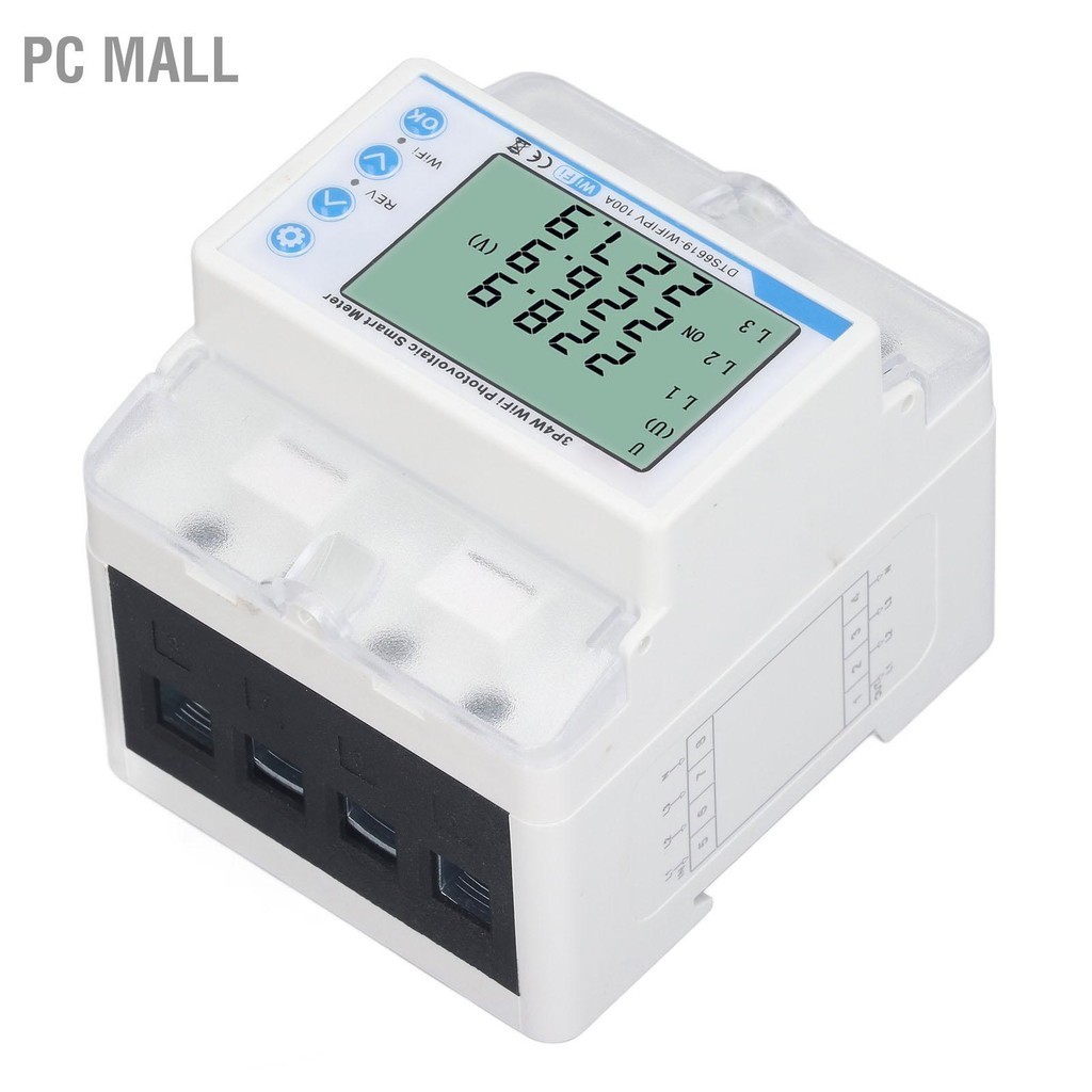 PC Mall WiFi พลังงานแสงอาทิตย์สมาร์ทสำหรับ Tuya 3P 4W แบบสองทิศทางวัดพลังงานแรงดันไฟฟ้าป้องกันไฟ ...