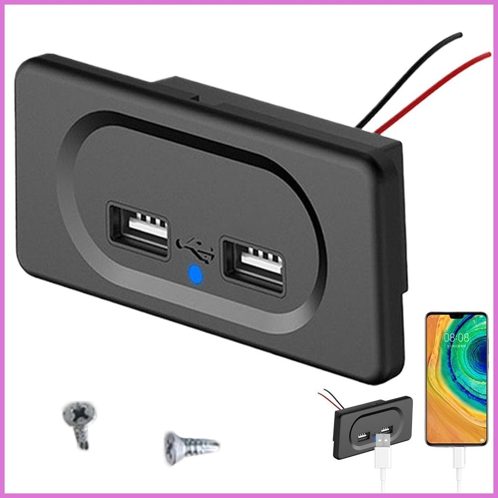 Rv USB Outlet Wall Mount 2 พอร์ตชาร์จ RV Charger ซ็อกเก็ต RV แผง Outlet ...
