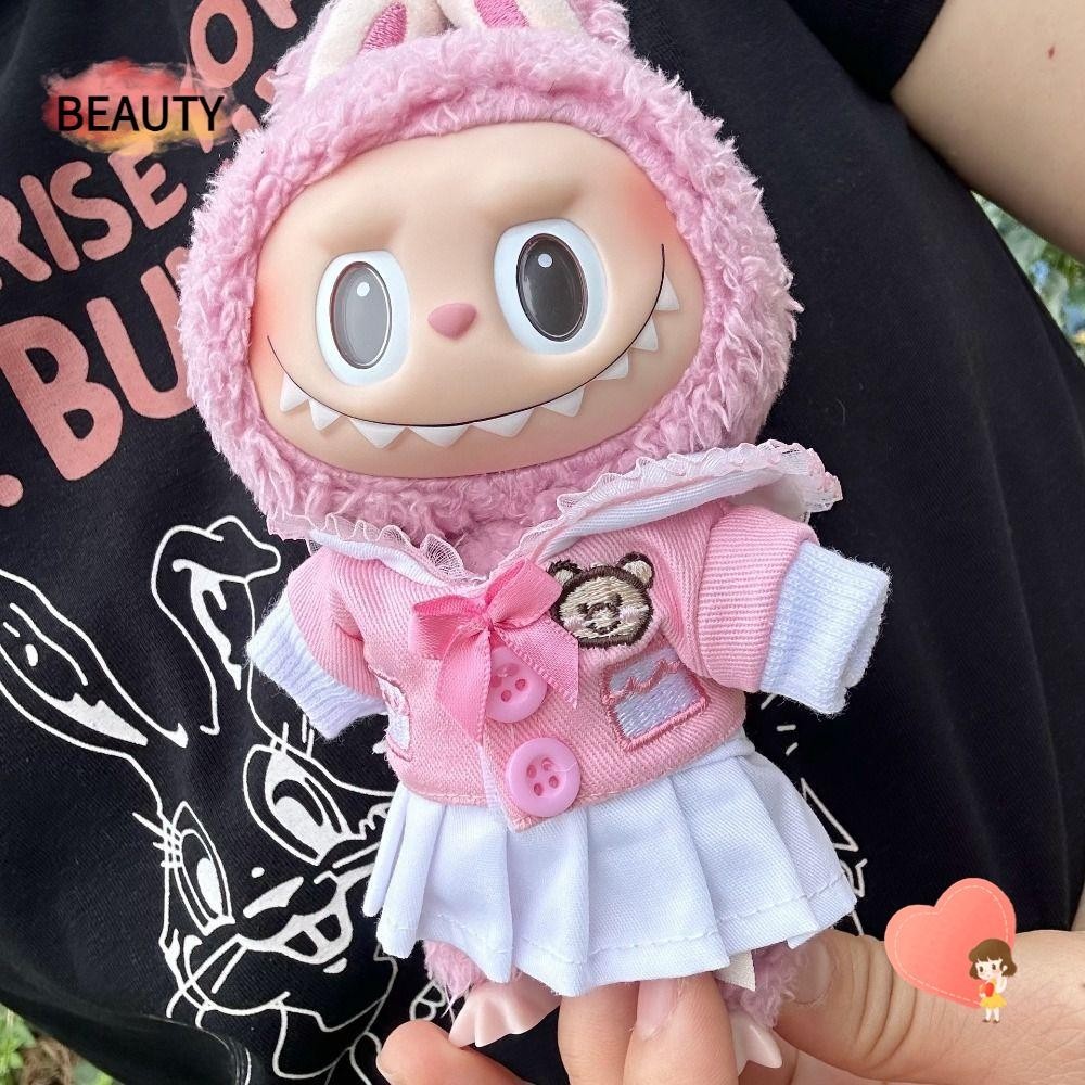 Beauty Labubu เสื้อผ้าตุ๊กตา, Preppy สไตล์การ์ตูน Labubu กระโปรง ...