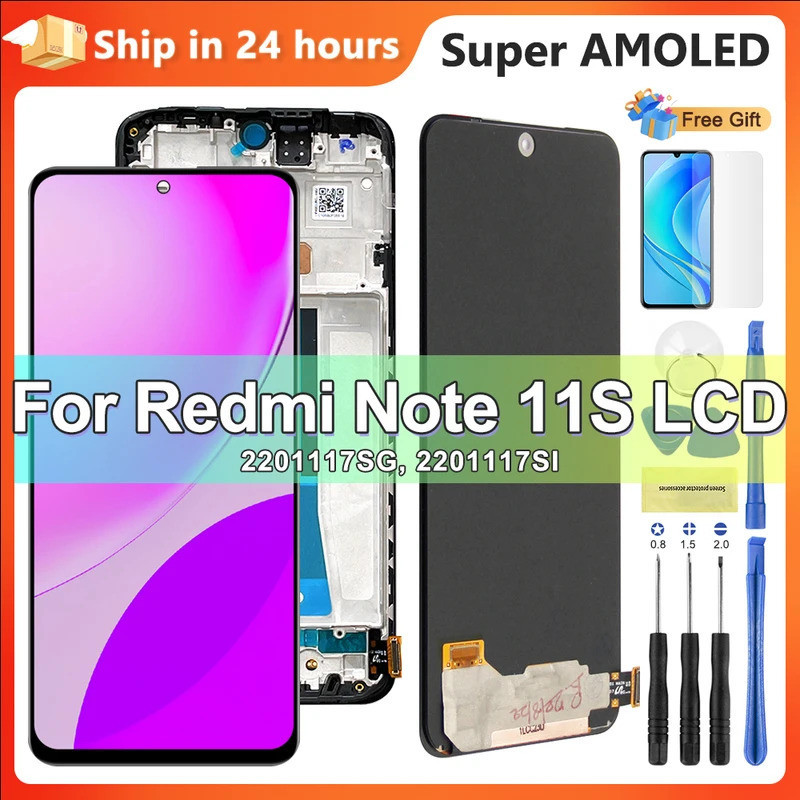 Amoled สําหรับ Xiaomi Redmi หมายเหตุ 11 จอแสดงผล LCD หมายเหตุ 11 ...