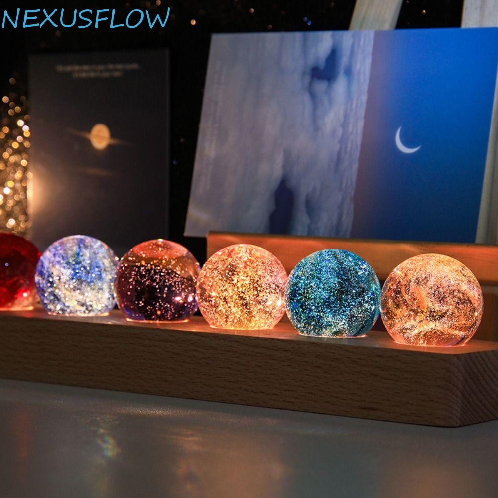 Nexusflow คริสตัลบอล,ไม้เนื้อแข็ง Chroma Led โคมไฟกลางคืน,ตกแต่งภายใน Smooth Aglow USB Milky Way ...