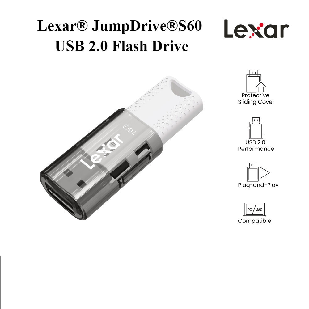 Lexar JumpDrive®S60 16GB - 128GB USB 2.0 Flash Drive ยูเอสบีแฟลชไดรฟ์ ...