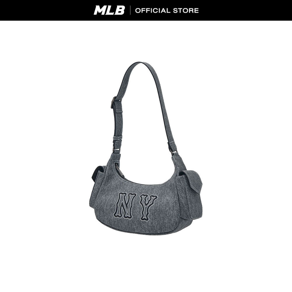 MLB กระเป๋าทรงโฮโบ ยูนิเซ็กส์ Denim Coopers Mega Logo รุ่น 3ABQM034N ...