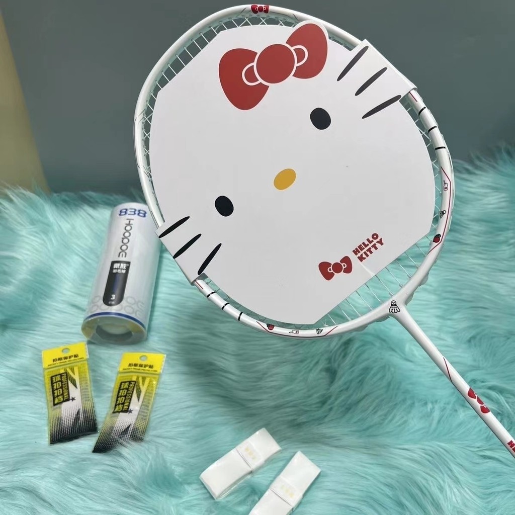 Kt Hello Kitty ไม้แบดมินตันแสงอัลตร้า 4uG5 เดี่ยวแร็กเก็ตเดี่ยวคาร์บอนไฟเบอร์เต็มทนทานสูงปอนด์ ...