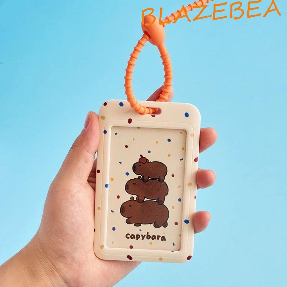 Blazebea Capybara Card Holder,การ์ตูนสัตว์ Letter Capybara Photocard Holder, Kawaii พลาสติกสไตล์ ...