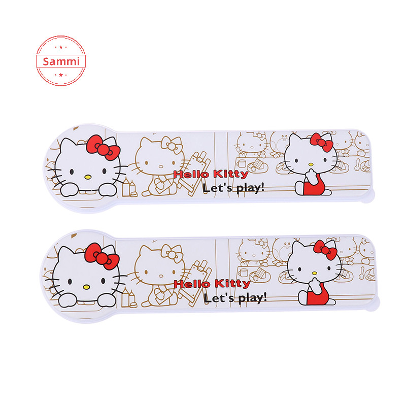 Sammi Kawaii Hello Kitty Chops ช้อนส้อม Sanrio KT แมวชุดอาหารเย็นแบบ ...