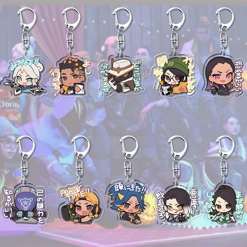 Valorant อะนิเมะ KeyChain Reyna Jett Astra Yoru Skye ผู้ชายพวงกุญแจ ...