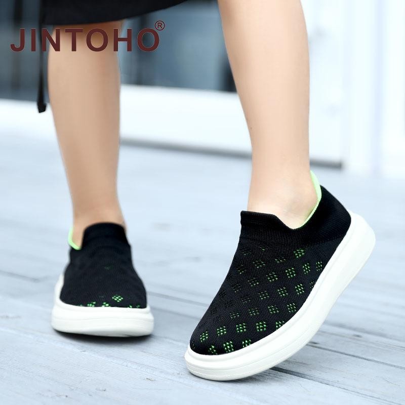 Jintoho แฟชั่นชายรองเท้ากีฬาสีดํากลางแจ้งลื่นบนรองเท้าเดินเด็ก | Shopee ...