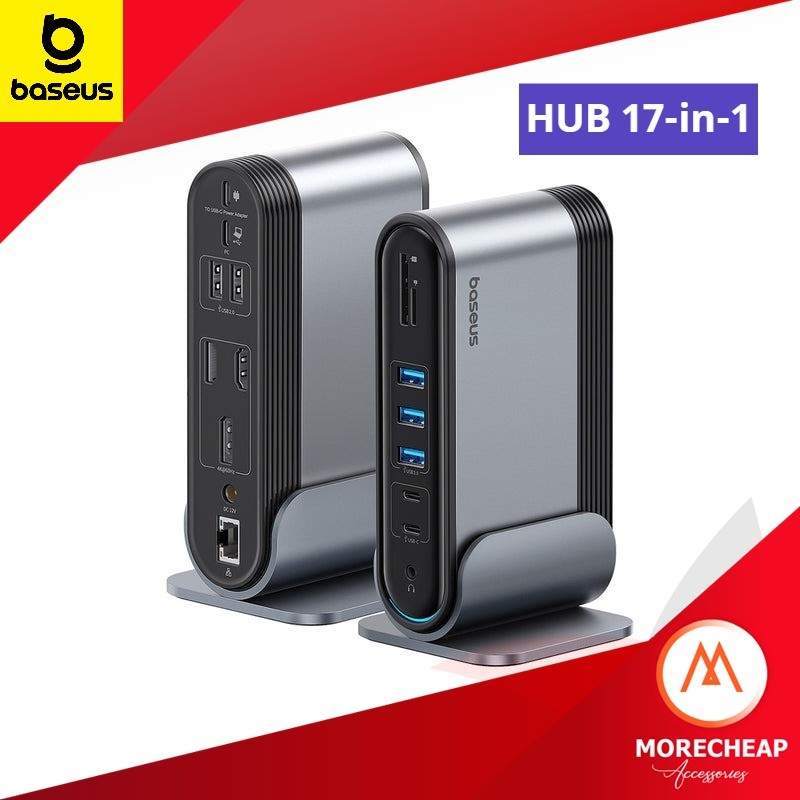🔥ถูก/แท้🔥Baseus 17 in 1 HUB Type C to Multi HDMI RJ45 VGA USB 3.0 ...